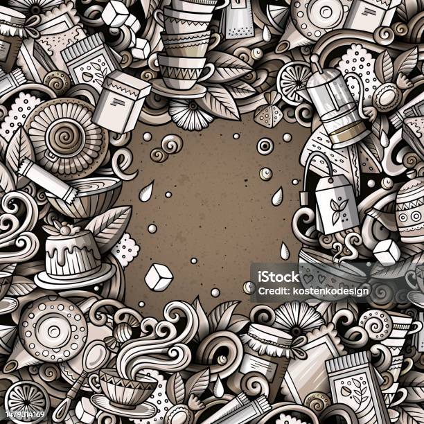 Cartoon Vector Doodles Tea Time Frame Stock Illustration - Download ... Cartoon Vector Doodles Tea Time Frame Stock Illustration - Download ...