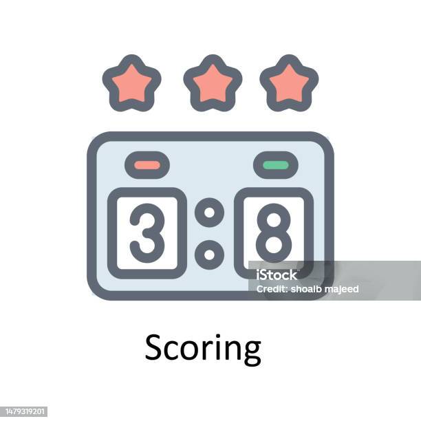Scoring Vector Fill Icônes De Contour Stock Simple Dillustration