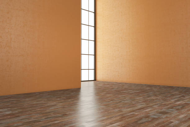 Free picture: Beige stone in empty room modern minimalism