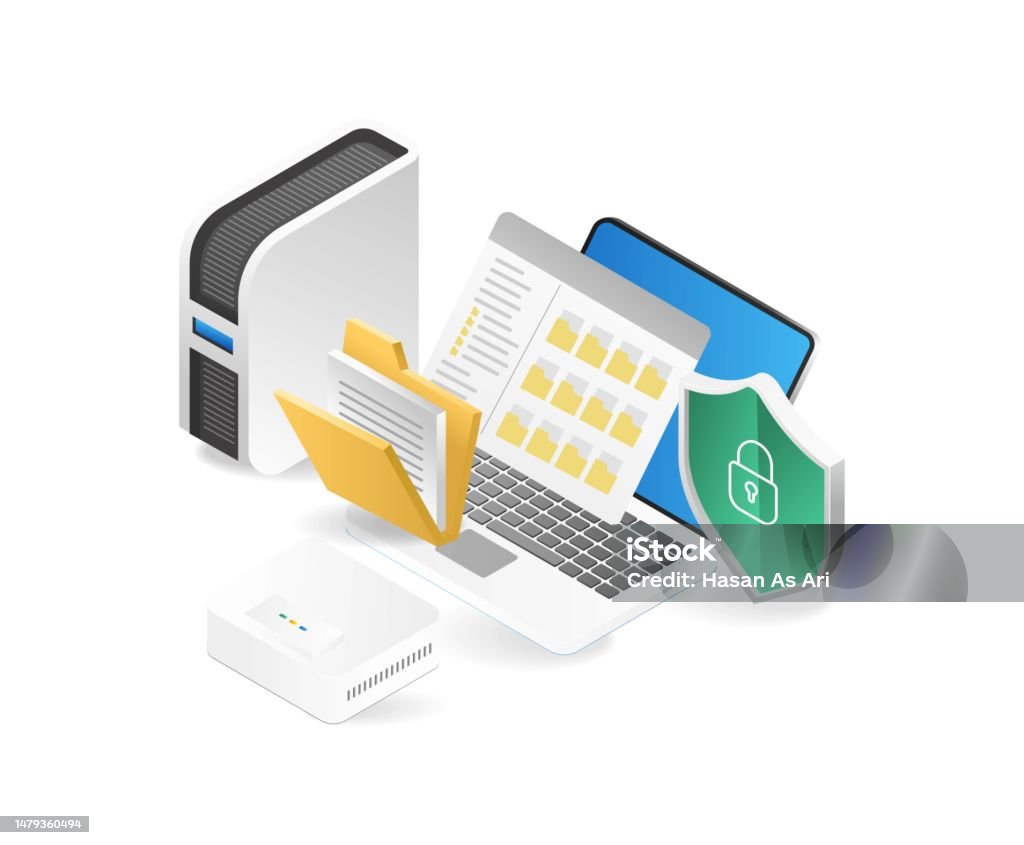 3d Concept Isometric Illustration Of Personal Data Network Security