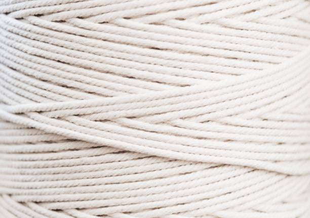 Free picture: Close-up texture of a thin white cotton rope fibers with ...