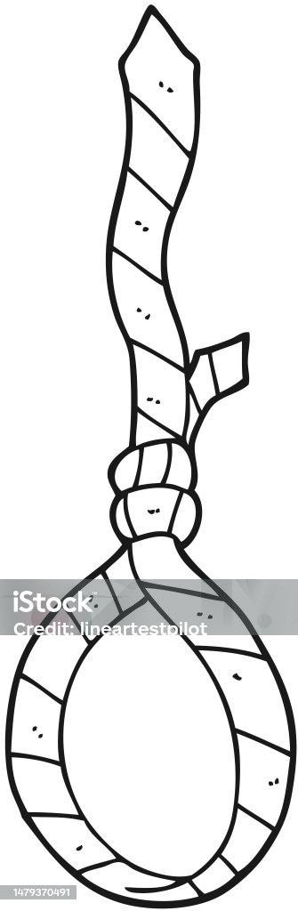 Freehand Drawn Black And White Cartoon Work Tie Noose Stock ... Freehand Drawn Black And White Cartoon Work Tie Noose Stock ...