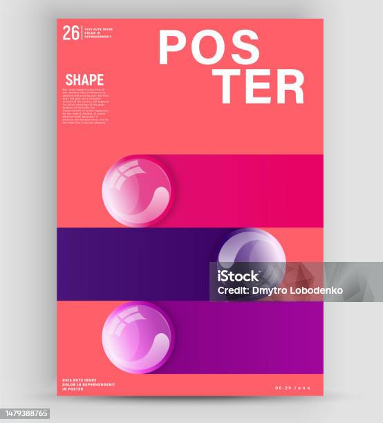 Template Desain Leaflet Vektor A4 Dengan Berbagai Warna Bola Realistis