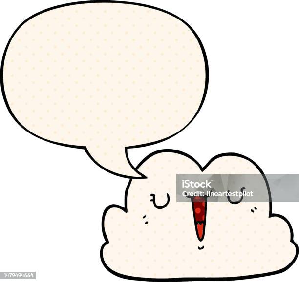 Awan Kartun Lucu Dengan Gelembung Ucapan Dalam Gaya Buku Komik