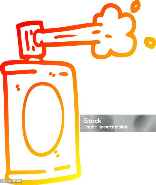 Dessin Au Trait Dégradé Chaud Dune Bombe Aérosol De Dessin Animé