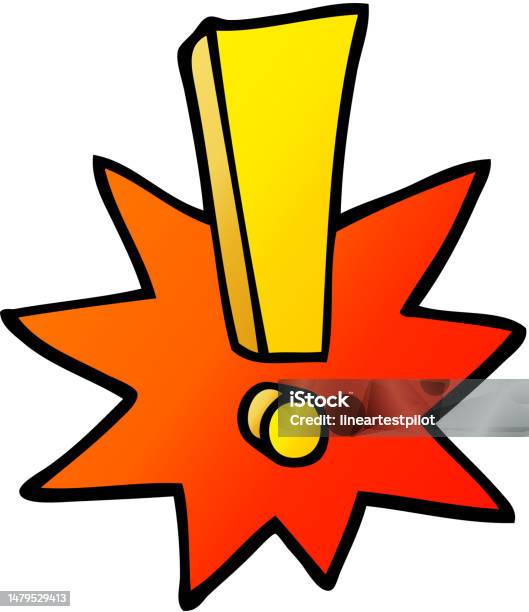 Illustration De Dégradé Vectoriel Point Dexclamation De Dessin Animé