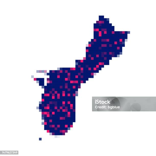 Carte De Guam En Pixels Sur Fond Blanc Vecteurs Libres De Droits Et