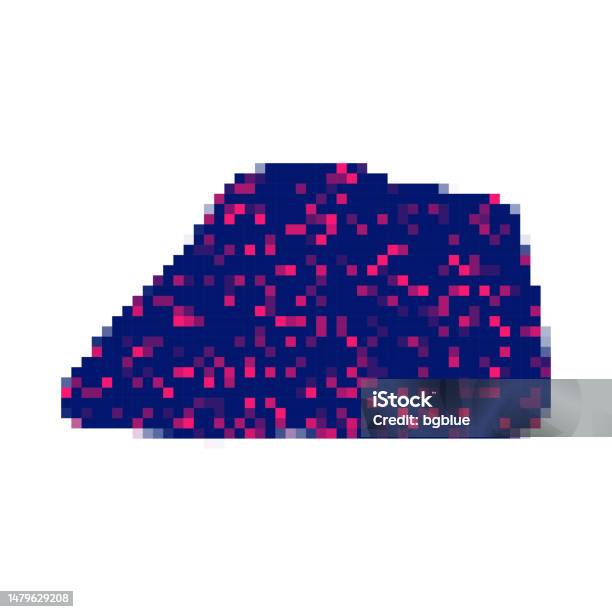 Jarvis Island Map In Pixels On White Background Stock Illustration