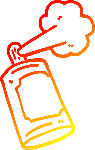 Dessin Au Trait Dégradé Chaud Dune Bombe Aérosol De Dessin Animé