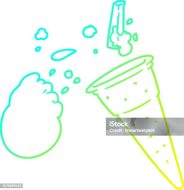 Dessin Au Trait Dégradé Froid Dune Glace De Dessin Animé Vecteurs
