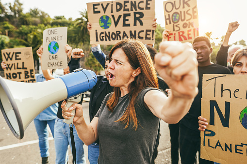 Multigenerational People Protest Against Climate Change Crowd Doing ... Multigenerational People Protest Against Climate Change Crowd Doing ...