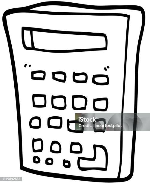 Ilustración De Dibujo Lineal Calculadora Electrónica De Dibujos