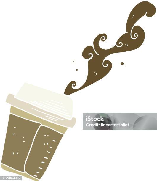 Ilustrasi Warna Datar Tumpahan Kopi Ilustrasi Stok Unduh Gambar