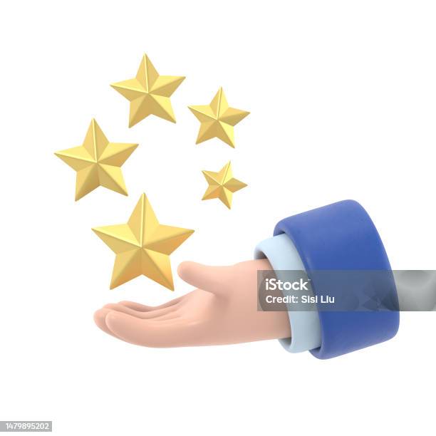 Stock Fotografie Maketa Ikony Kresleného Gesta3d Ikona Recenze Zlatá