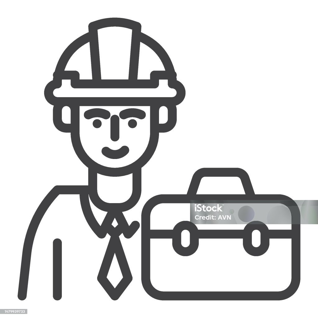 Engineer Construction Builder Line Icon Stock Illustration - Download ... Engineer Construction Builder Line Icon Stock Illustration - Download ...