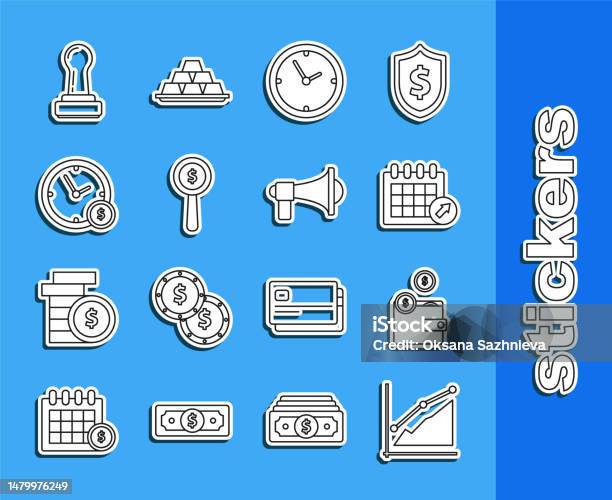 Atur Garis Infografis Diagram Lingkaran Dompet Dengan Koin Kalender Jam ... Atur Garis Infografis Diagram Lingkaran Dompet Dengan Koin Kalender Jam ...