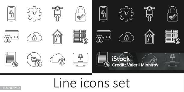 Vetores de Definir Linha Lock No Monitor Segurança Do Servidor Com ... Vetores de Definir Linha Lock No Monitor Segurança Do Servidor Com ...