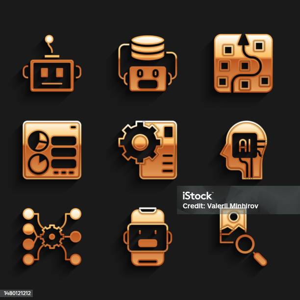 Set Neural Network Chat Bot Photo Retouching Humanoid Robot Computer Api Interface And