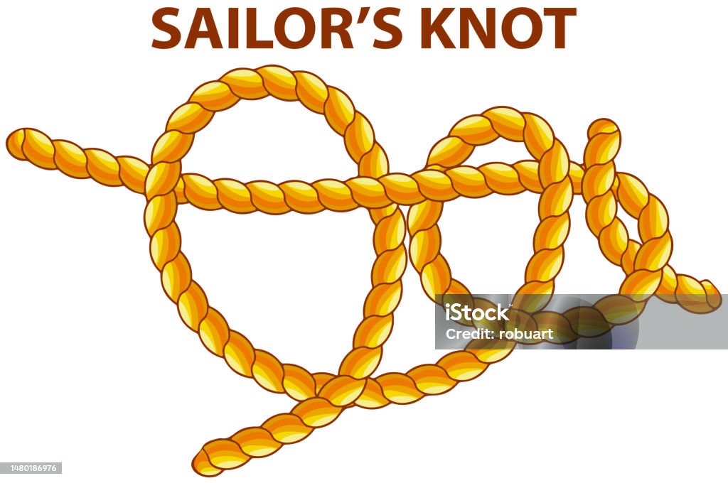 Sailors Knot Isolated On White Household Binding And Fastening Unit For Permanent Fastening
