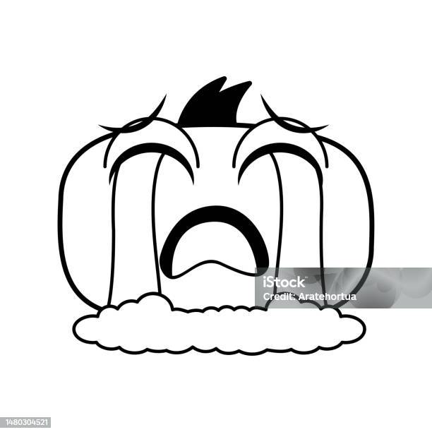 Vector Cartoon Cute Loudly Crying Face Emoji Isolated Illustration Stock Illustration Download