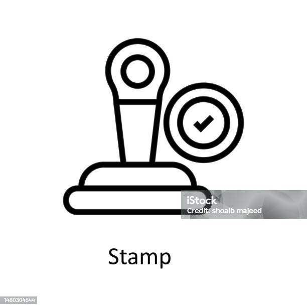 Icônes De Contour Vectoriel De Tampon Stock Simple Dillustration