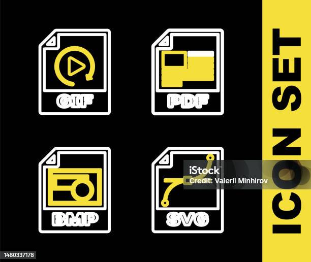 Set Line Pdf File Document Svg Bmp And Gif Icon Vector Stock ... Set Line Pdf File Document Svg Bmp And Gif Icon Vector Stock ...
