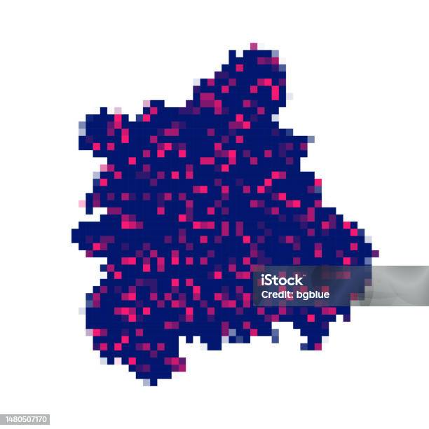 Carte Des Midlands De Louest En Pixels Sur Fond Blanc Vecteurs Libres