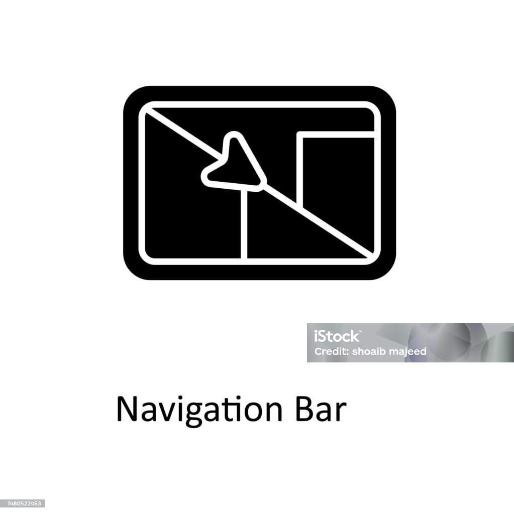 Navigation Bar Vector Solid Icons Simple Stock Illustration Stock Stock