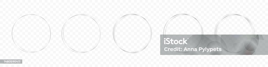 Silver Circle Frame Set Round Frame Set Geometric Line Circle Design