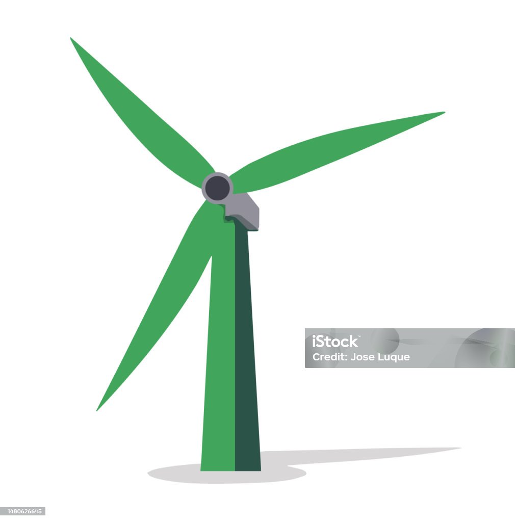 Éolienne Mignonne Et Verte Ou Éolienne Utilisée Pour Générer De