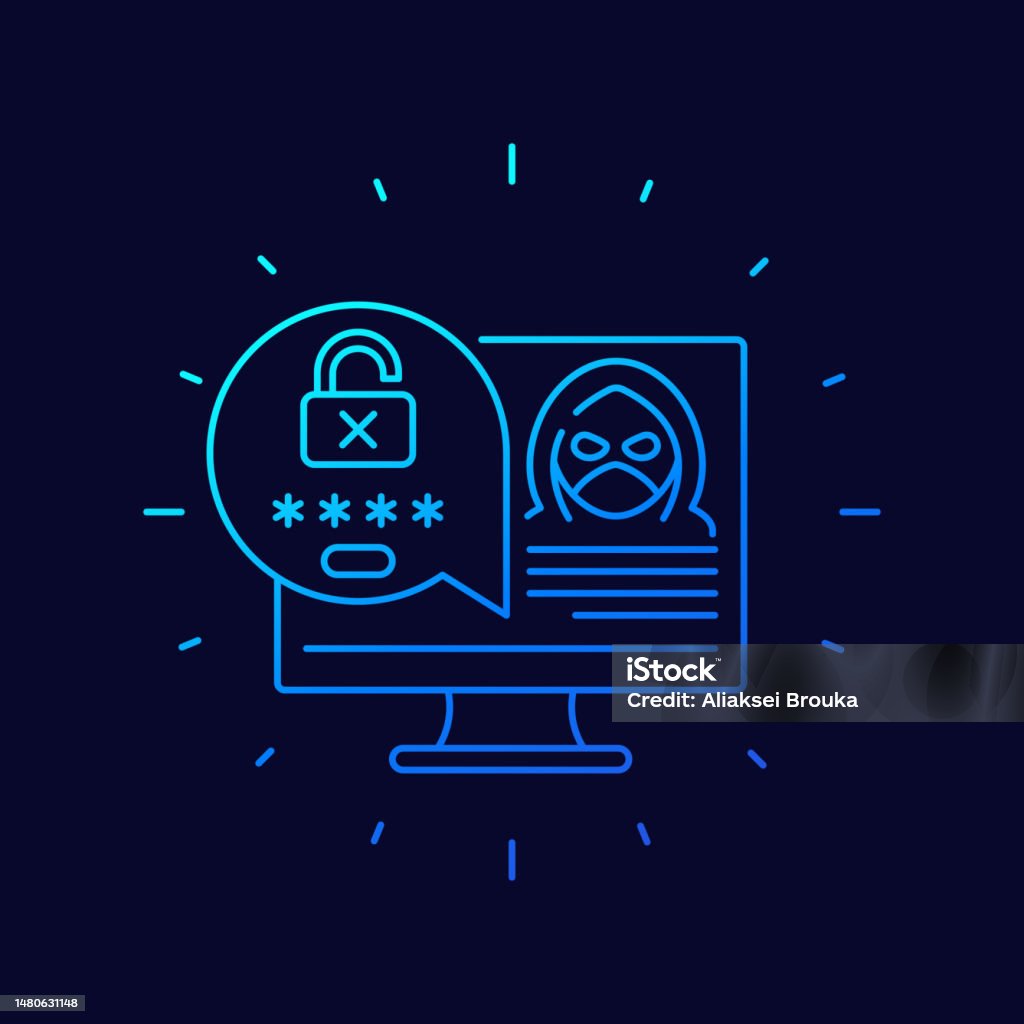 Hacking Unauthorized Access Line Vector Icon Stock Illustration ... Hacking Unauthorized Access Line Vector Icon Stock Illustration ...