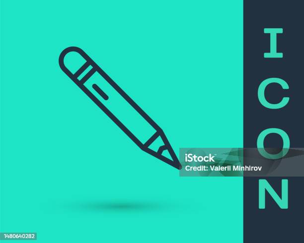 Ligne Noire Crayon Avec Icône De Gomme Isolée Sur Fond Vert Dessin Et