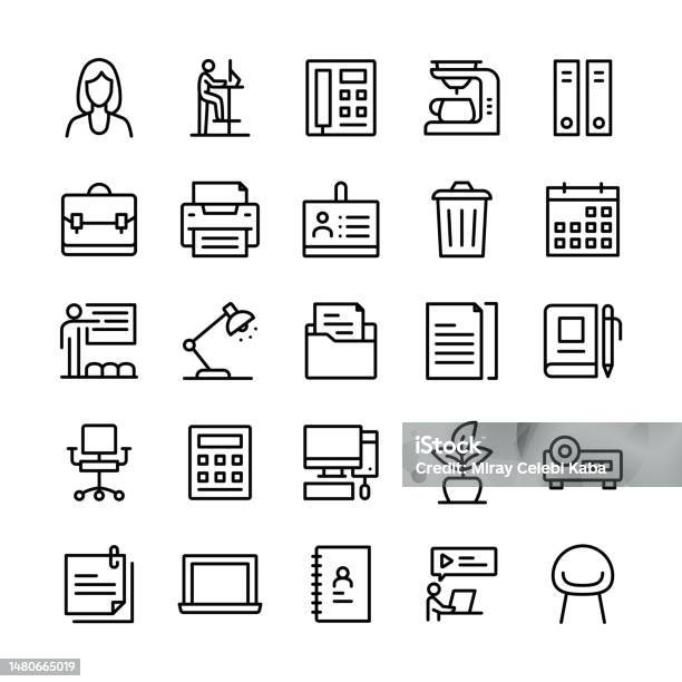 Vector Illustration Graphic Of Office Editable Stroke Size Simple