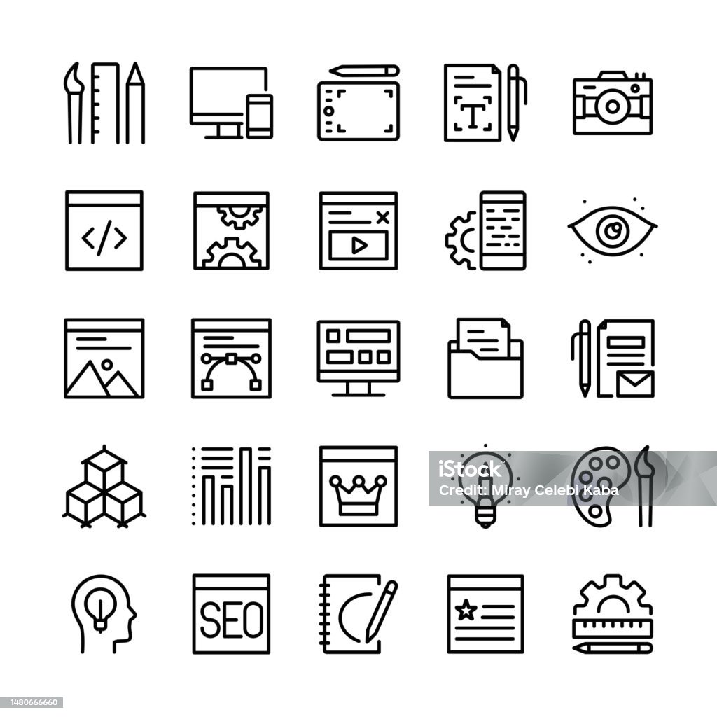 Vector Illustration Graphic Of Website Editable Stroke Size Simple