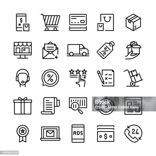 Vector Illustration Graphic Of Ecommerce Editable Stroke Size Simple