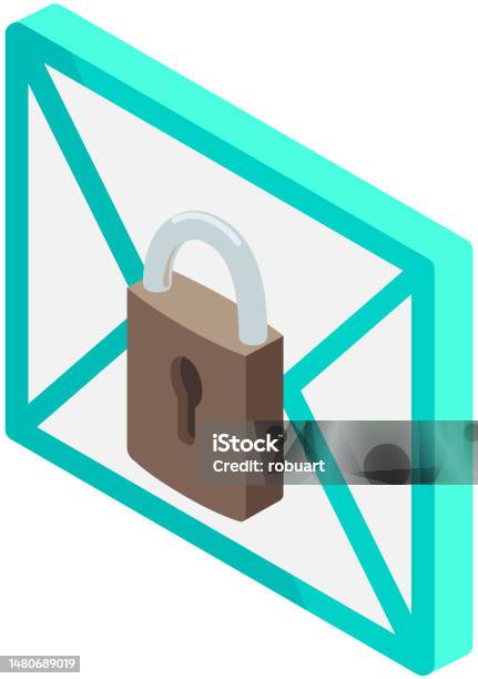 Desain Penyimpanan Email Perlindungan Data Konsep Datar Huruf Ikon