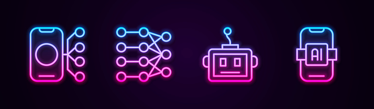 Définir La Ligne Réseau Neuronal Robot Dintelligence Artificielle Et Ia