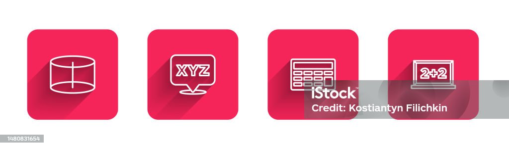 Set Line Geometric Figure Cylinder Xyz Coordinate System Calculator And