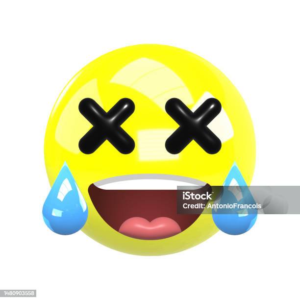 Rire Émoticône De Haute Qualité Sur Fond Blanc Emoji Rieur Avec Des