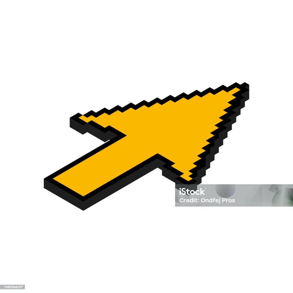 Arrow Isometric Pixel Icon Web Cursor Click Mouse Symbol Computer