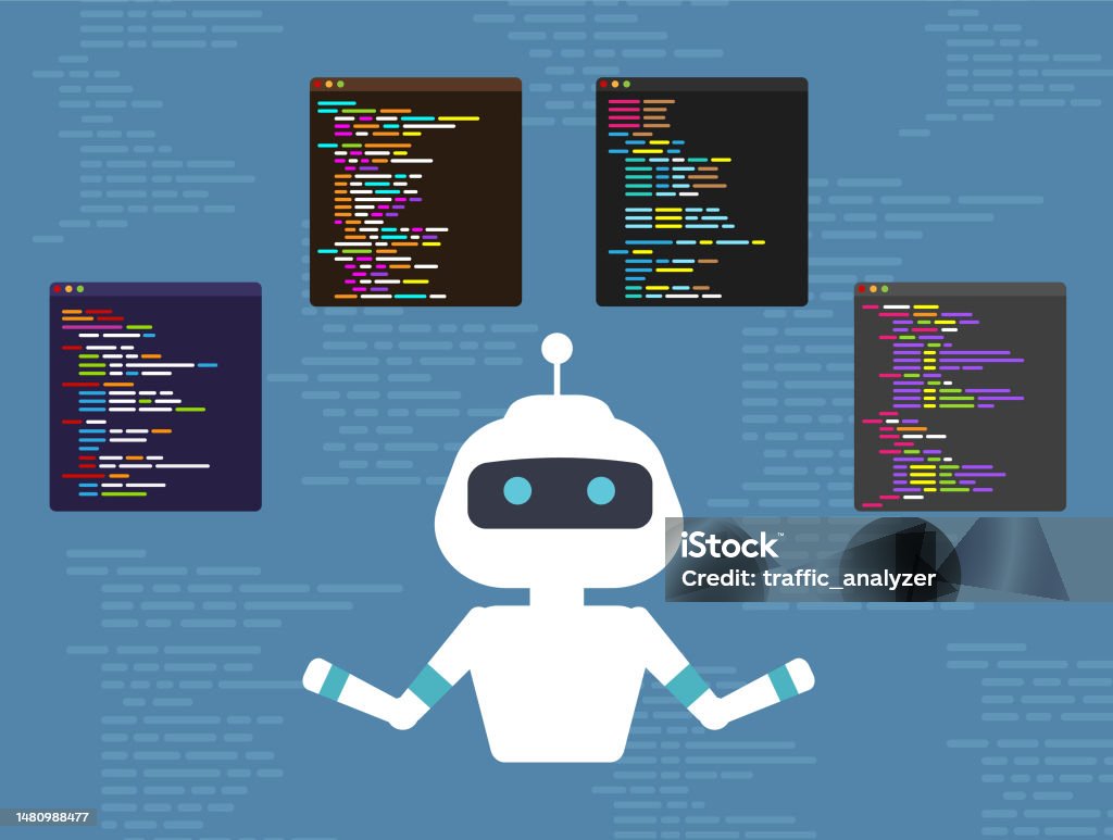 Ai Coding Copilot Stock Illustration Download Image Now Software Development Artificial