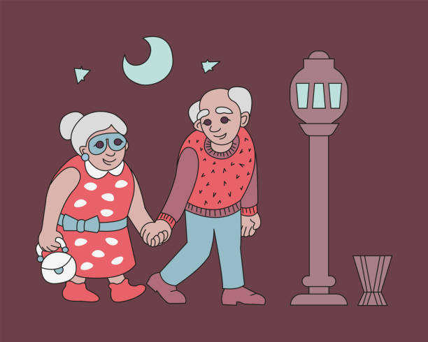 100 Older Man And Wife Walking Stock Illustrations Royalty Free