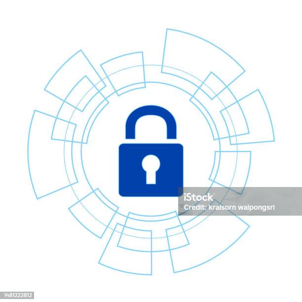 Konsep Teknologi Keamanan Cyber Shield Dengan Ikon Keyhole Data Pribadi