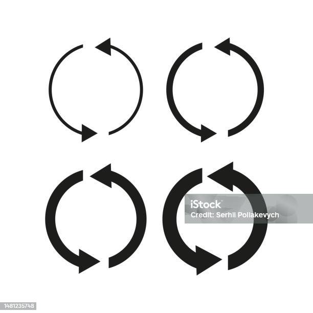 Circle Arrows Isolated Rotate Arrow And Spinning Loading Symbol Circular Rotation Loading