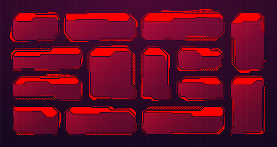 Éléments Hud Ou Ui Futuristes Rouges Zones De Texte De Linterface