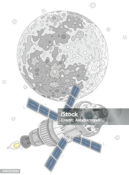 Spacecraft In Orbit Around Moon Stock Illustration - Download Image Now ... Spacecraft In Orbit Around Moon Stock Illustration - Download Image Now ...