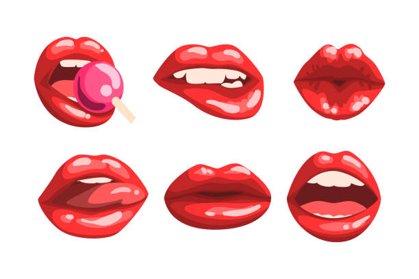 830 Lollipop Between Lips Stock Illustrations Royalty Free Vector