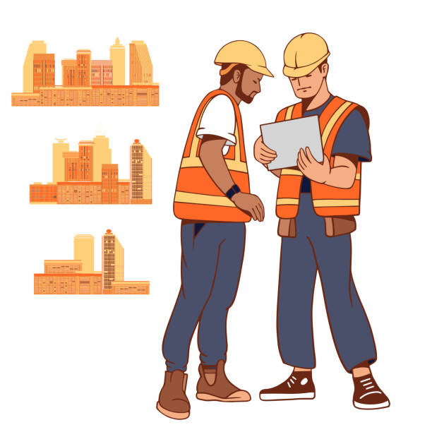 [90] Construction workers talking Clipart Vector PNG , SVG, EPS, PSD, AI