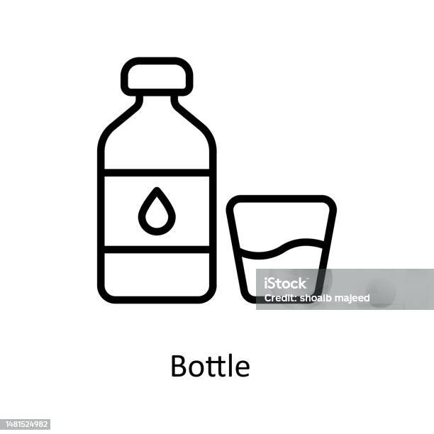 Icônes De Contour Vectoriel De Bouteille Stock Simple Dillustration