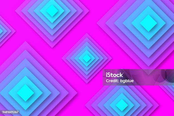 Abstract Design With Squares And Blue Gradients Trendy Background Stock